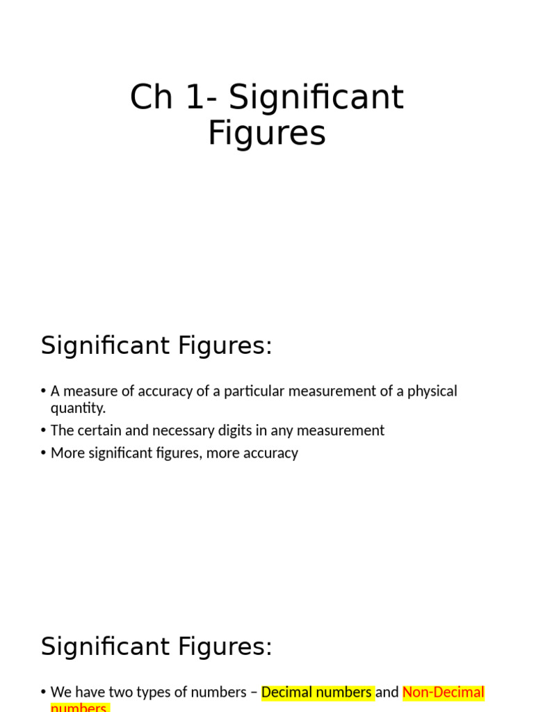CH 1 - Significant Figures | PDF | Significant Figures | Multiplication