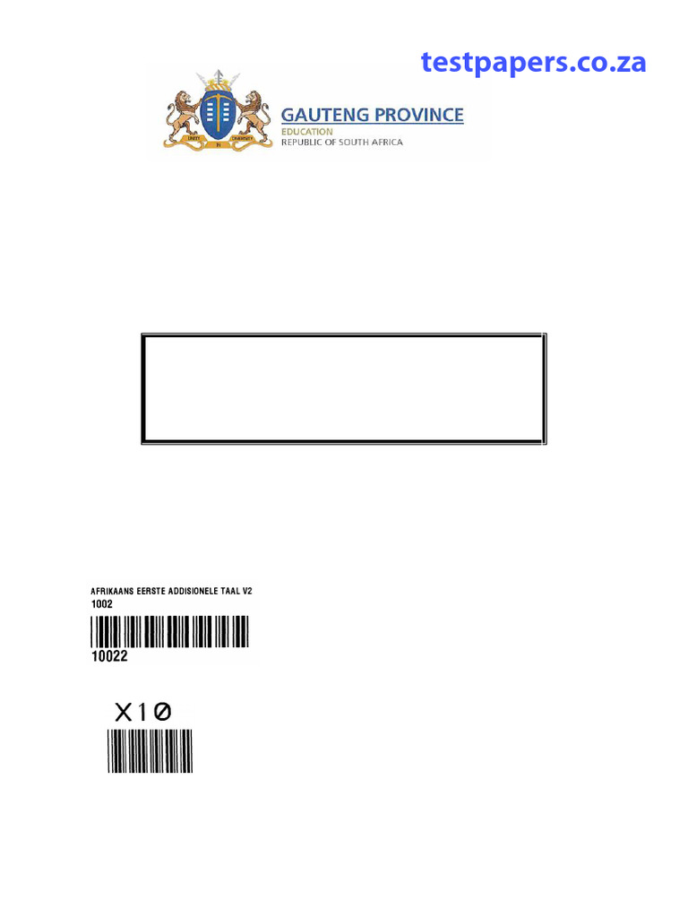 Grade 12 NSC Afrikaans P2 - 10022 (FAL) Preperatory 2016 Question Paper ...