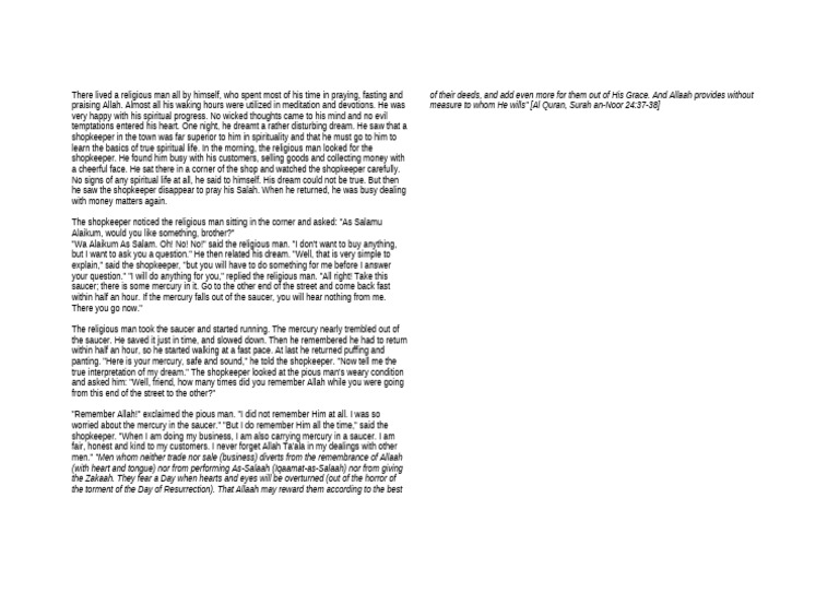 There Lived A Religious Man All by Himself | PDF