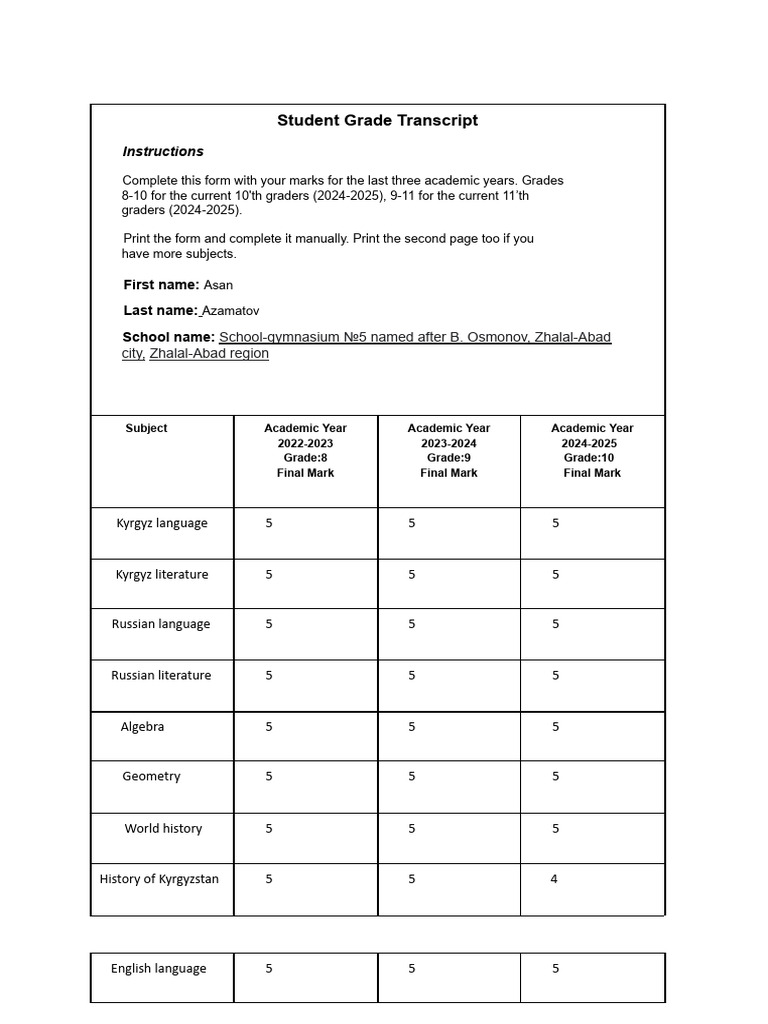 Example Transcript | PDF