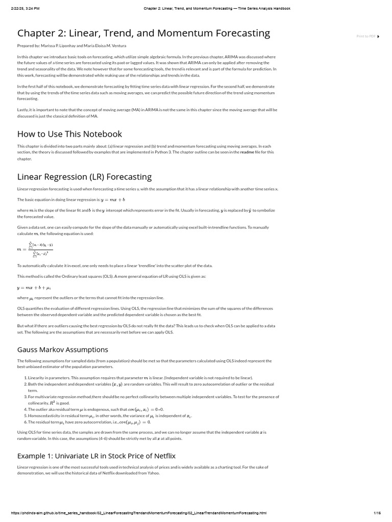 Time Series Analysis Handbook 04 | PDF | Ordinary Least Squares ...