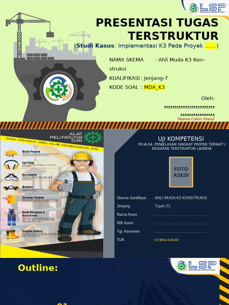 Template Tugas DIT - Ahli Muda K3 Konstruksi (Peserta) | PDF