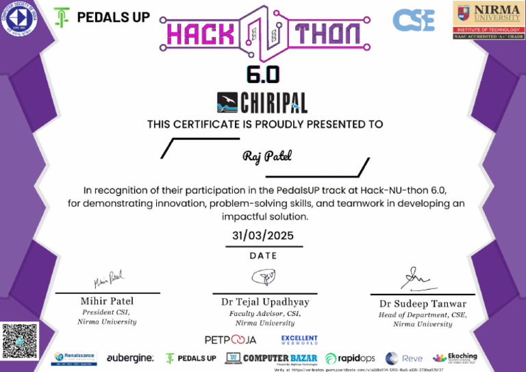 Hackathon - 6 - Raj - Certificate | PDF