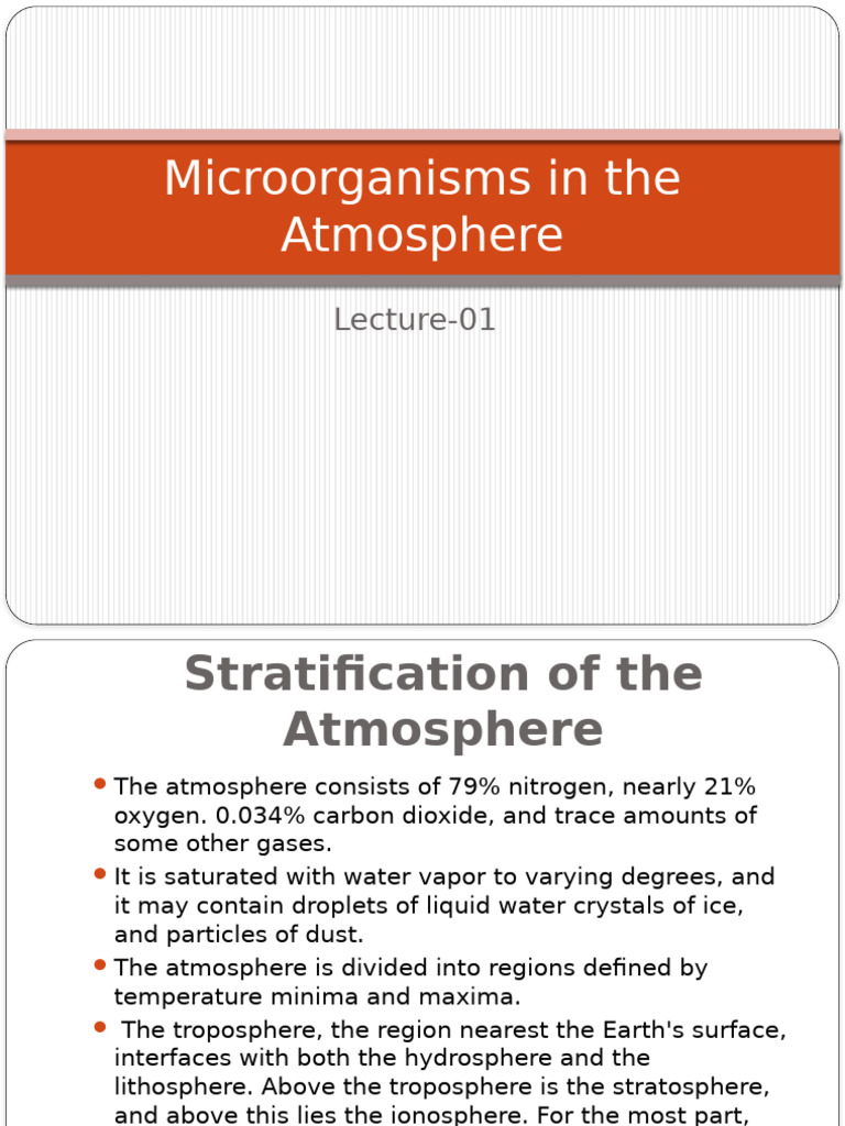 MCB 301 Lecture 01 - Atmosphere | PDF | Atmosphere Of Earth | Troposphere