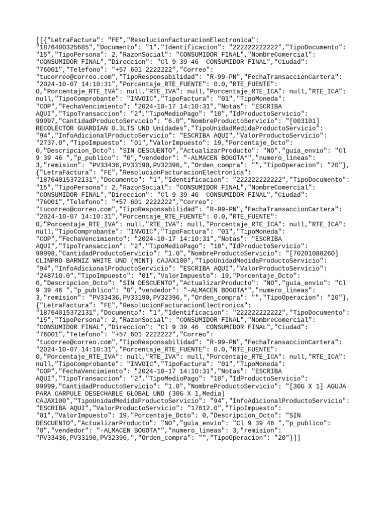 Json Demo Prueba | PDF