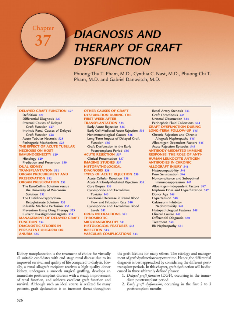 Graft Dysfunction: Diagnosis & Therapy | PDF | Transplant Rejection ...