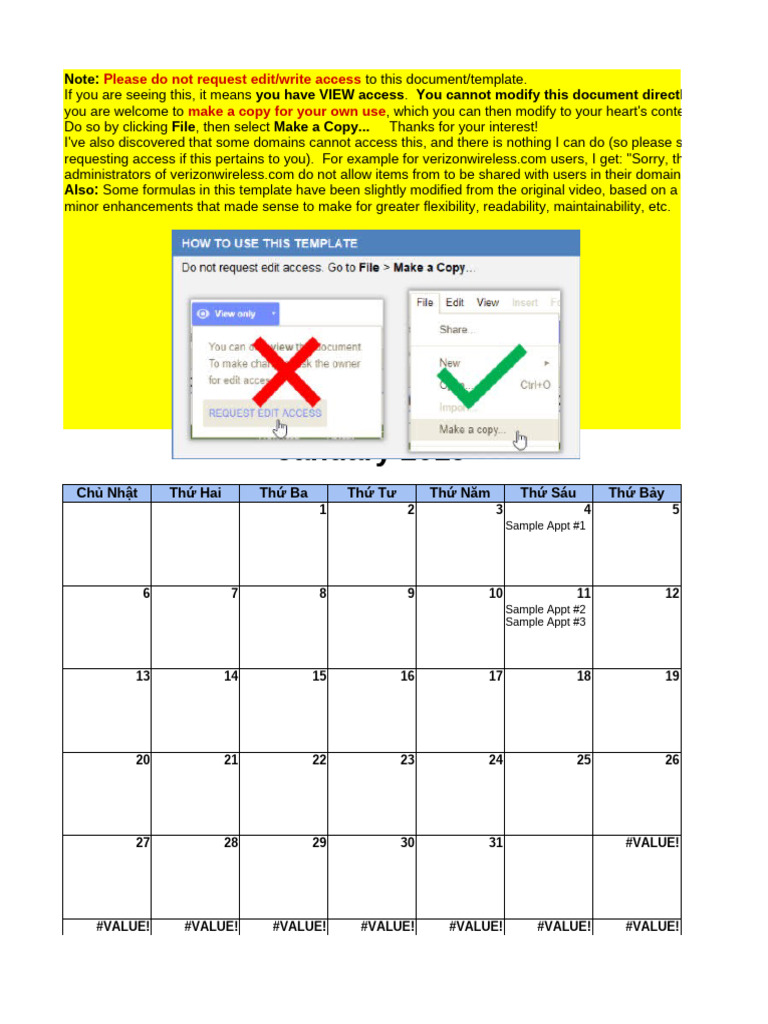 Dynamic Monthly Calendar - Sample - Template | PDF