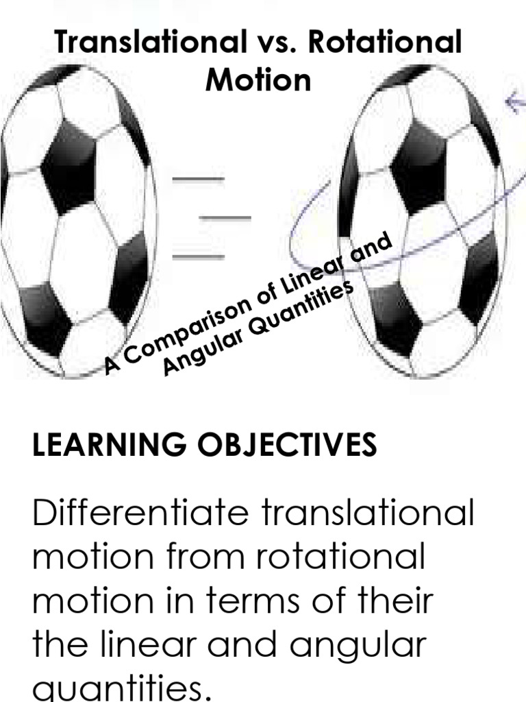 Translational Vs Rotational Motion | PDF | Rotation | Rotation Around A ...