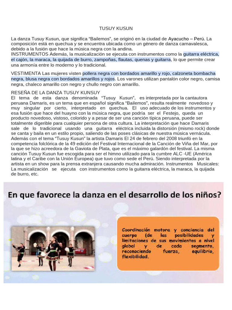 Vestimenta de la danza Tusuy Kusun | PDF | Ropa | Camisa