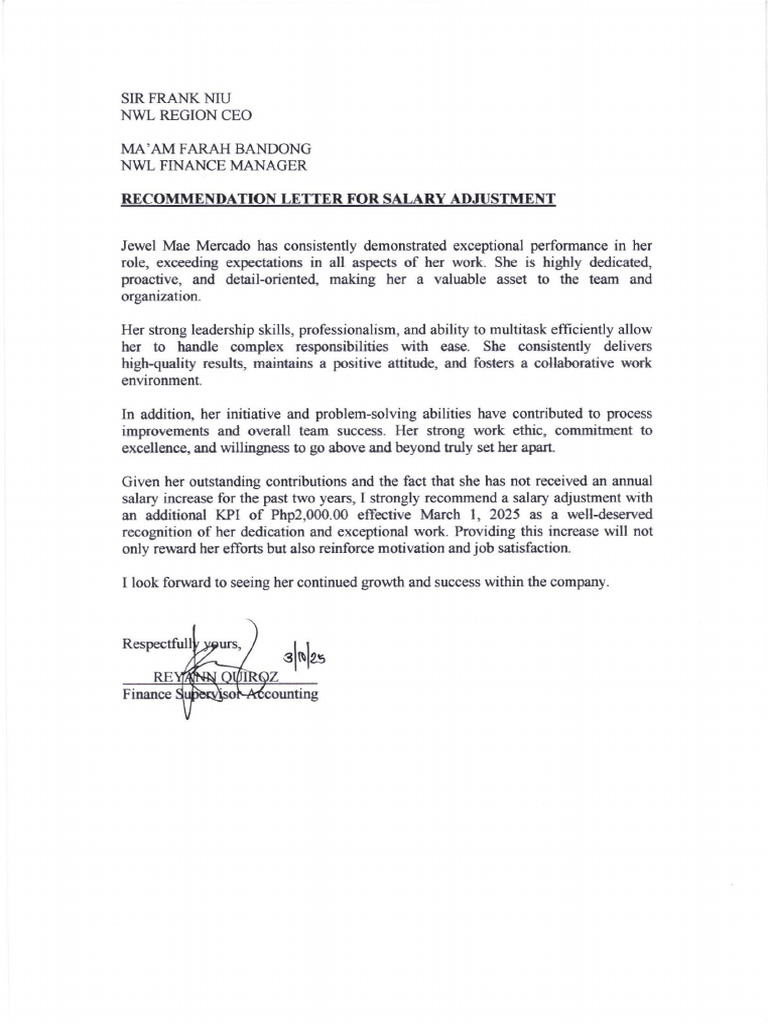 Reco Letter-Jewel Mae Mercado | PDF