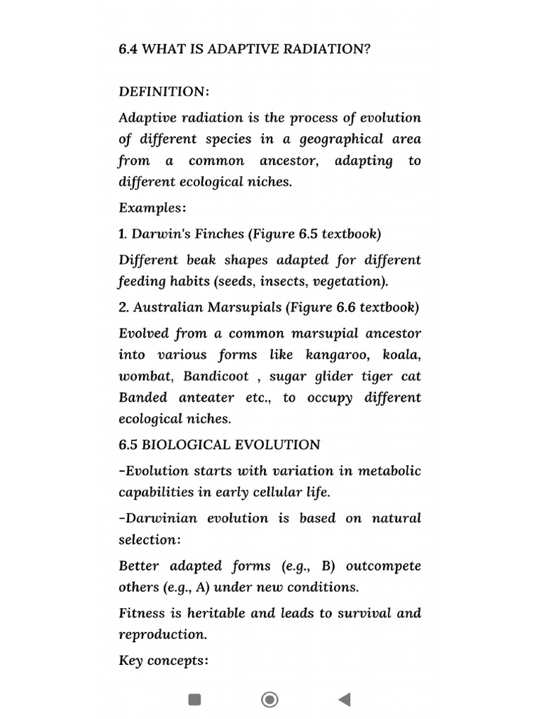 BIOLOGY (Adaptive Radiation) 06-30-2025 18.15 | PDF