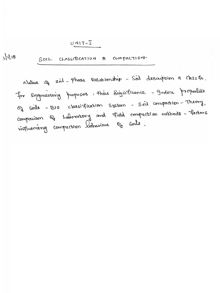 Unit-1 Soil Classification and Compaction | PDF