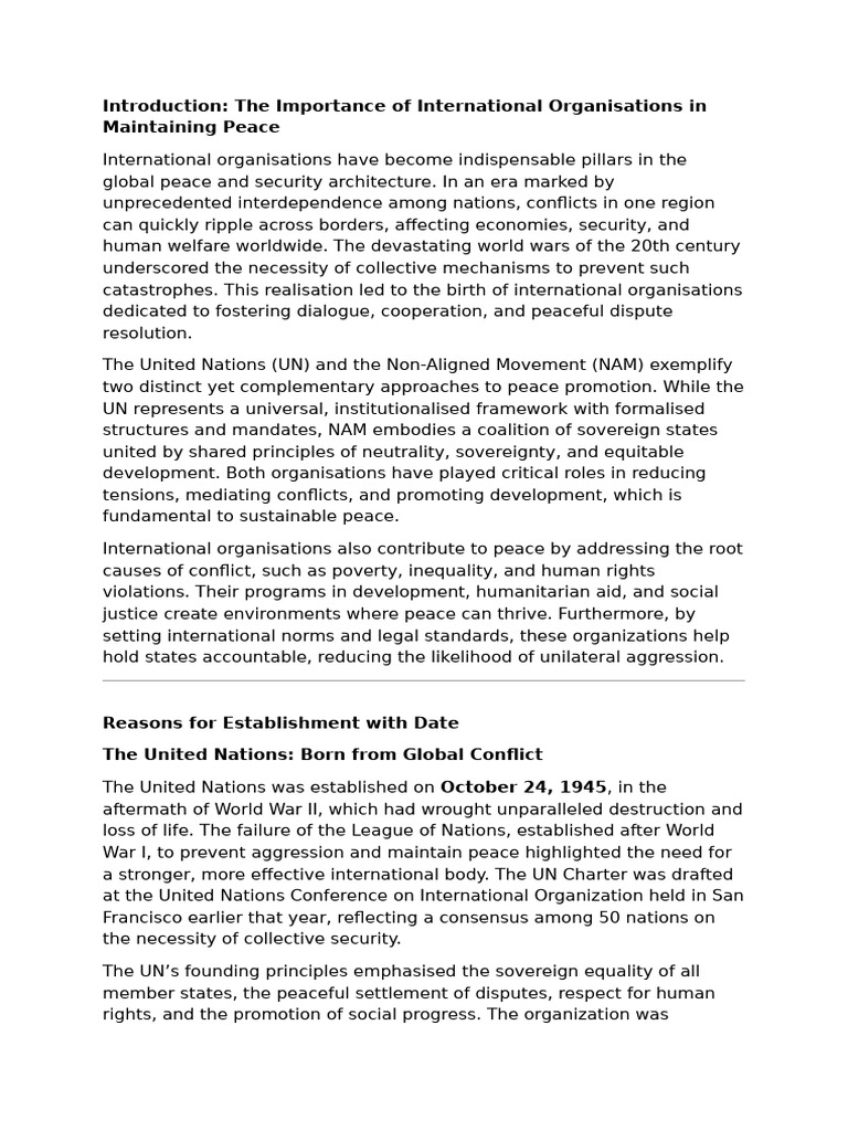 History & Civics X Project | PDF | Non Aligned Movement | United Nations