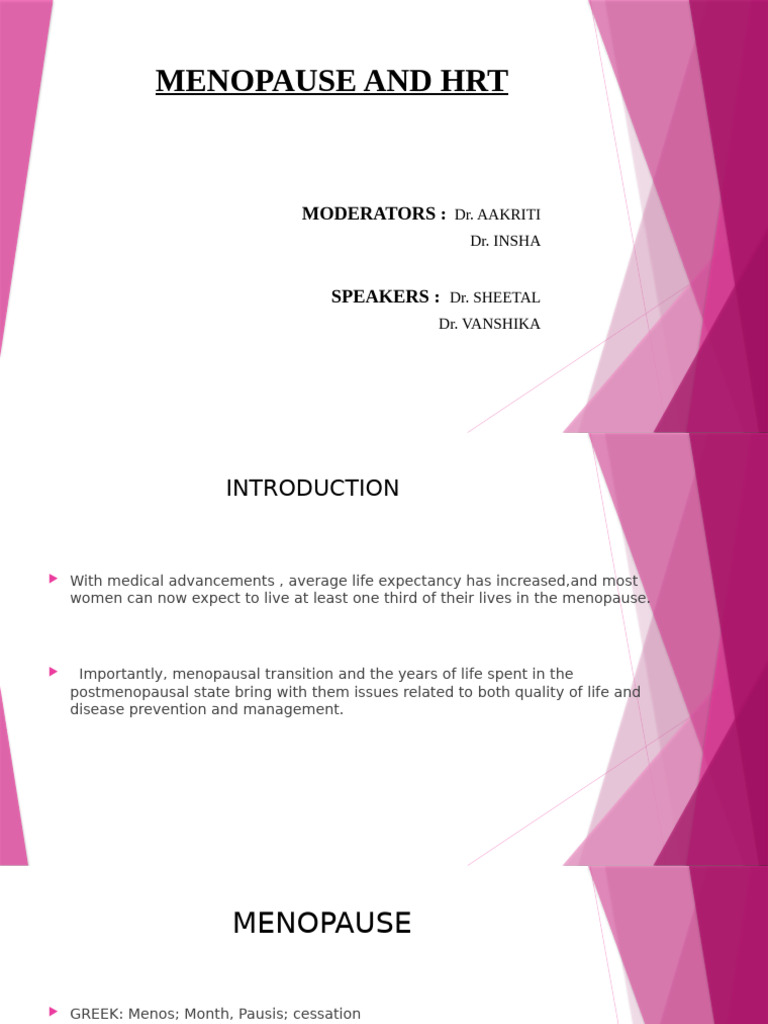 Menopause and HRT Finalll-1 | PDF | Menstrual Cycle | Menopause