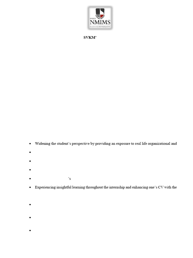 NMIMS Summer Internship Guidelines 2025 | PDF | Internship | Job Hunting