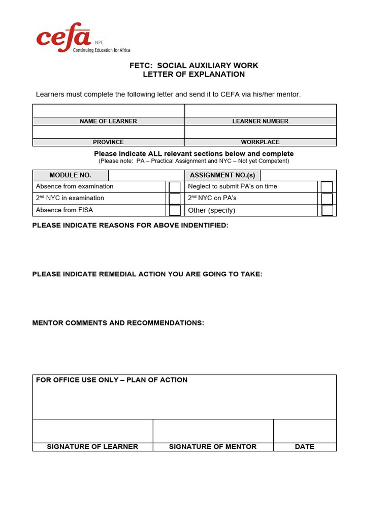 Sample Letter of Explanation | PDF