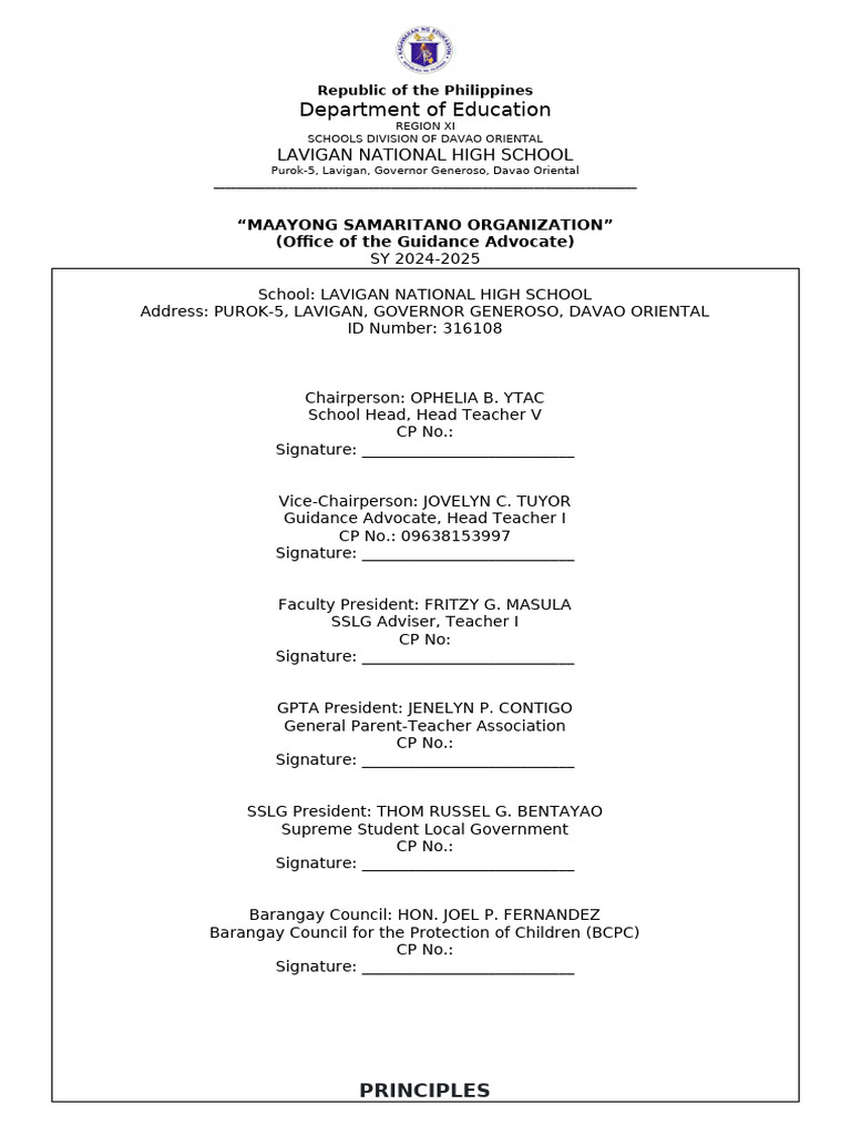 Lavigan High School Guidance Advocate Program | PDF | Social Psychology
