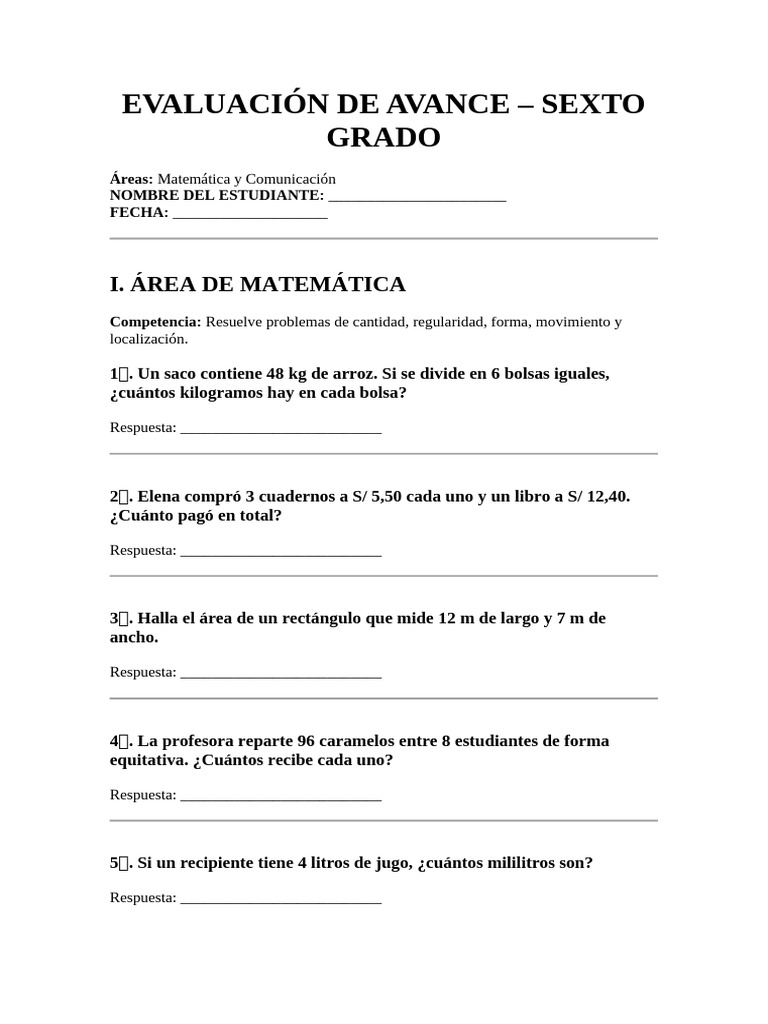 Evaluación de Avance | PDF