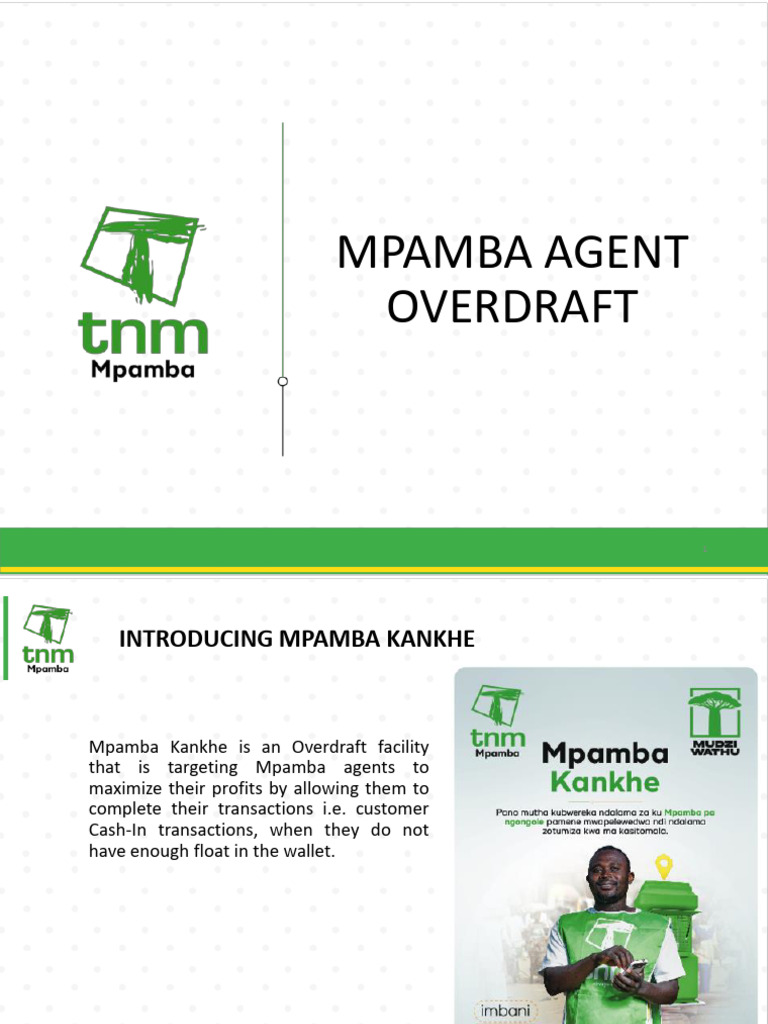 Mpamba Kankhe Overdraft for Agents | PDF | Overdraft | Payments