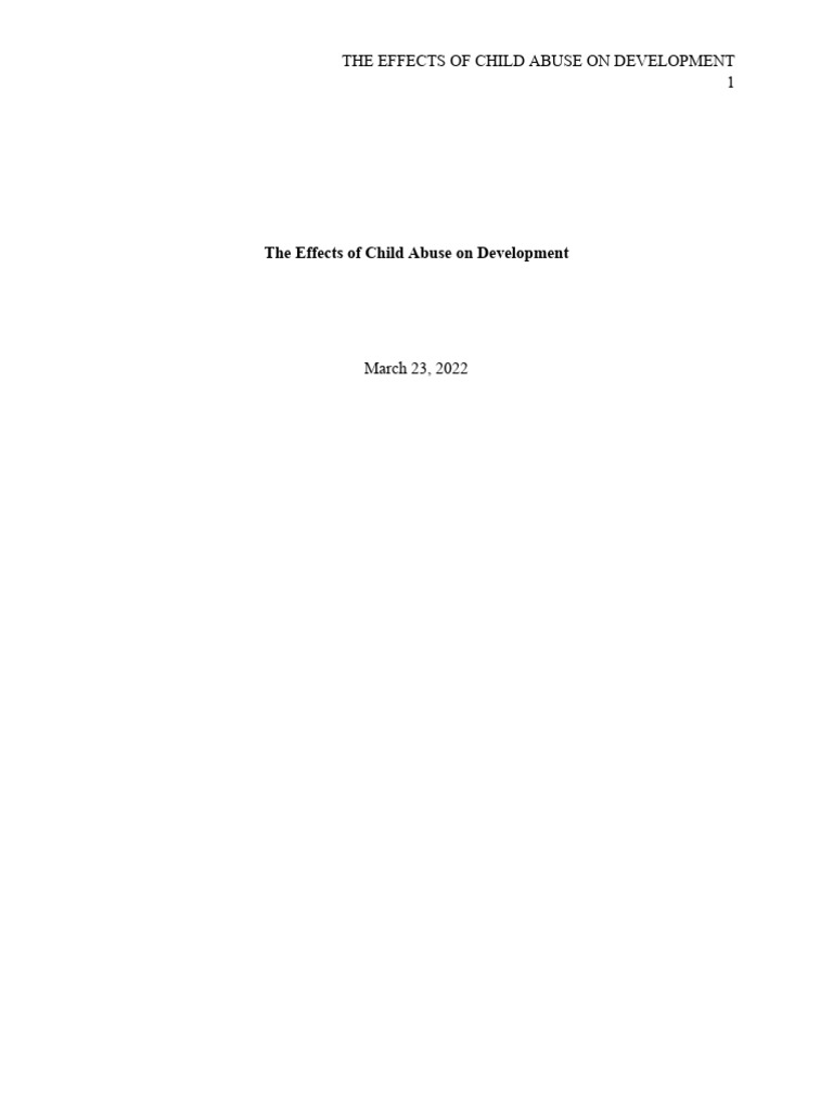 Effects of Abuse On Children | PDF | Child Abuse | Mental Disorder