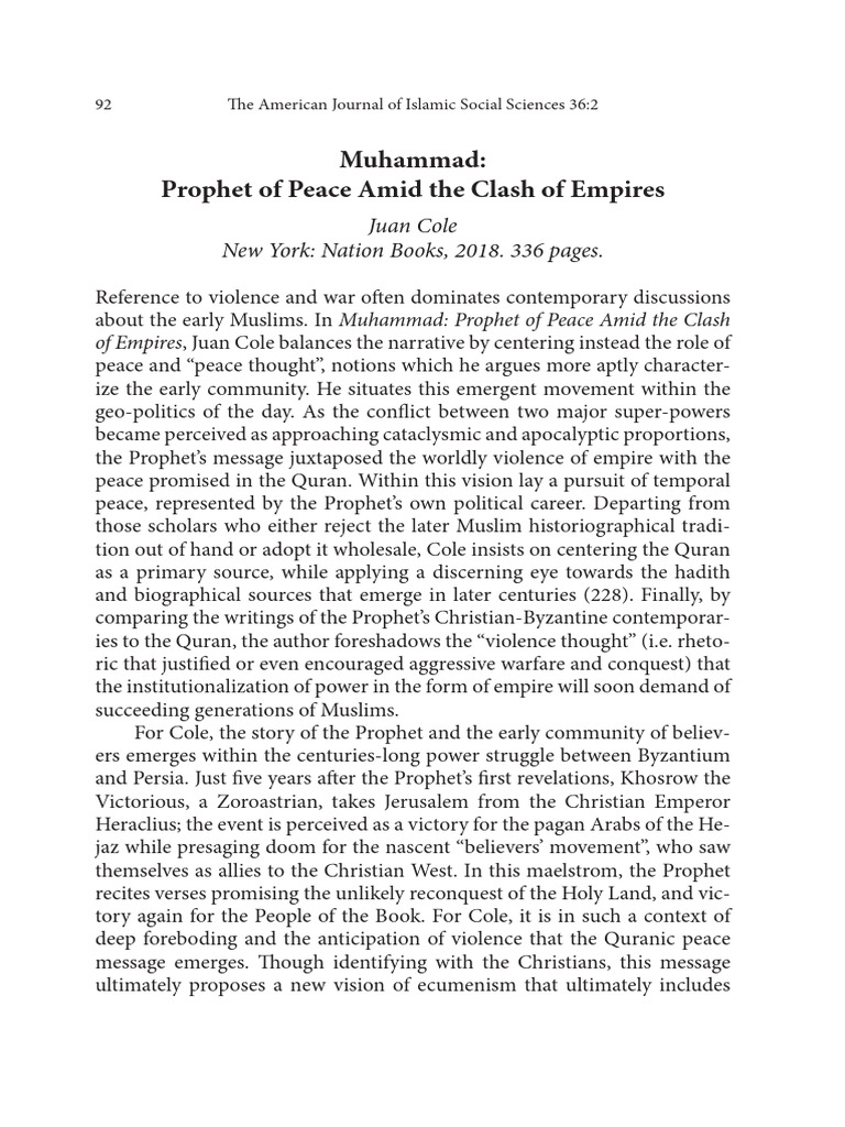 Review+of+Muhammad+ +Prophet+of+Peace+.... +by+Ahmed+Z.+Mitiche | PDF ...