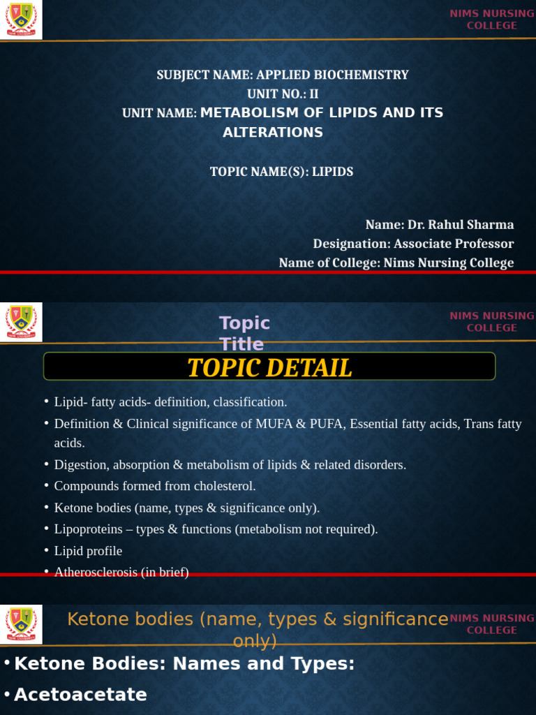 Ketone Bodies (Name, Types & Significance Only) | PDF | Metabolism ...