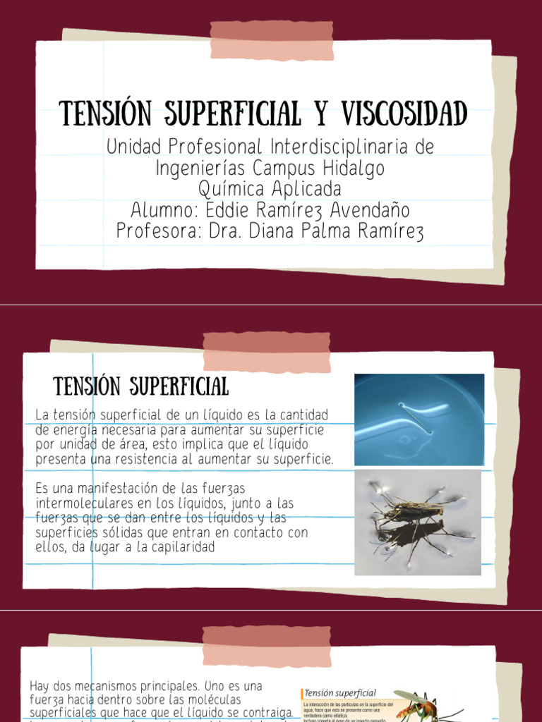 Tension Superficial y Viscosidad | PDF