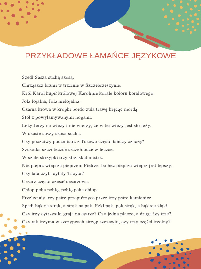 Przykladowe Lamance Jezykowe 1614767268 | PDF