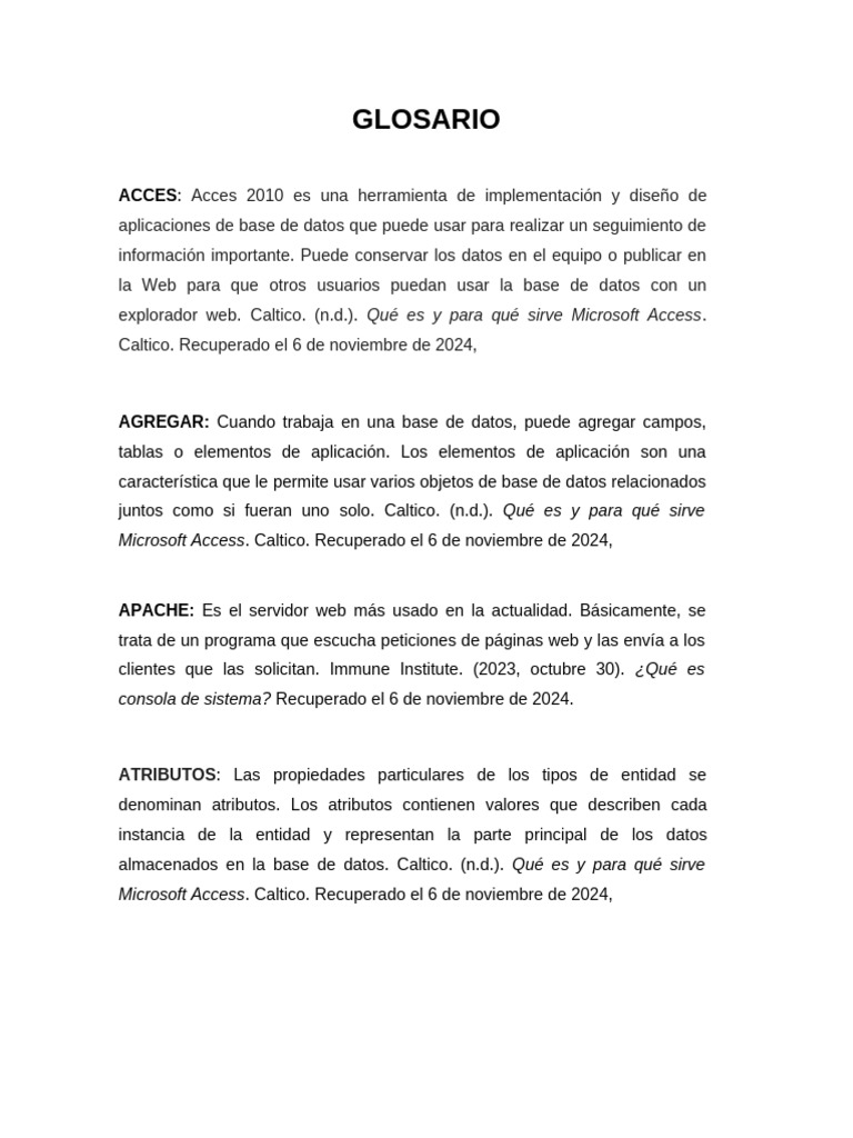 Glosario Rodrigoj.A | PDF | Moodle | Bases de datos