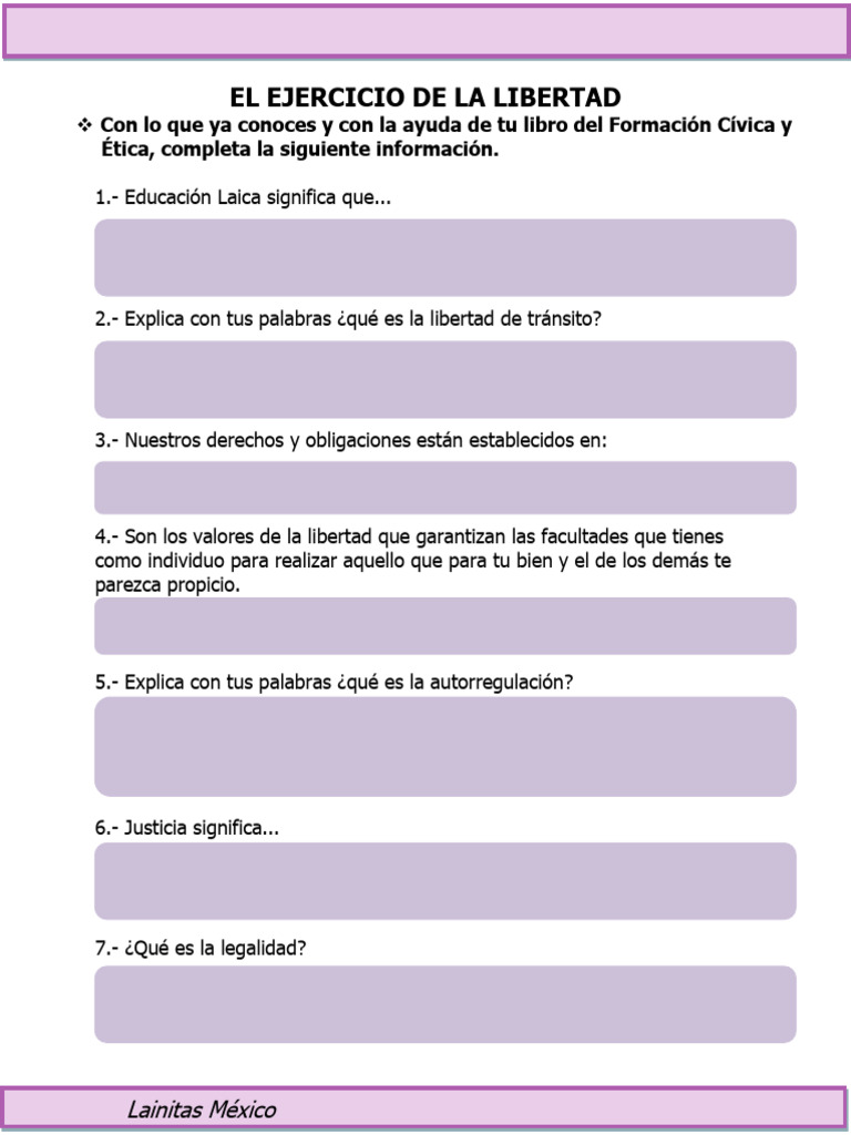 4to Grado - Formación C y E - El Ejercicio de La Libertad | PDF