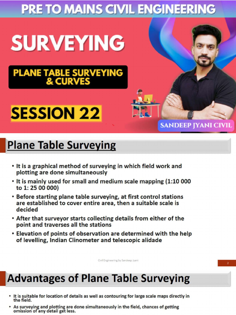 Plane Table Surveying | PDF