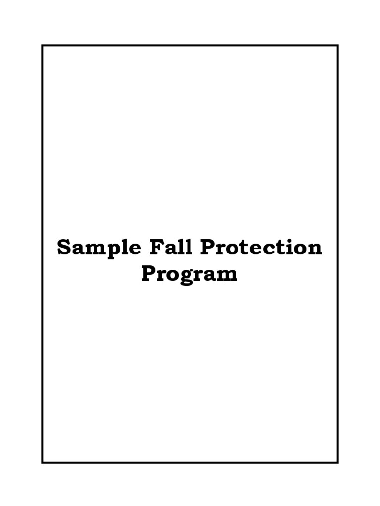 Sample Fall Protection Plan | PDF | Occupational Safety And Health ...
