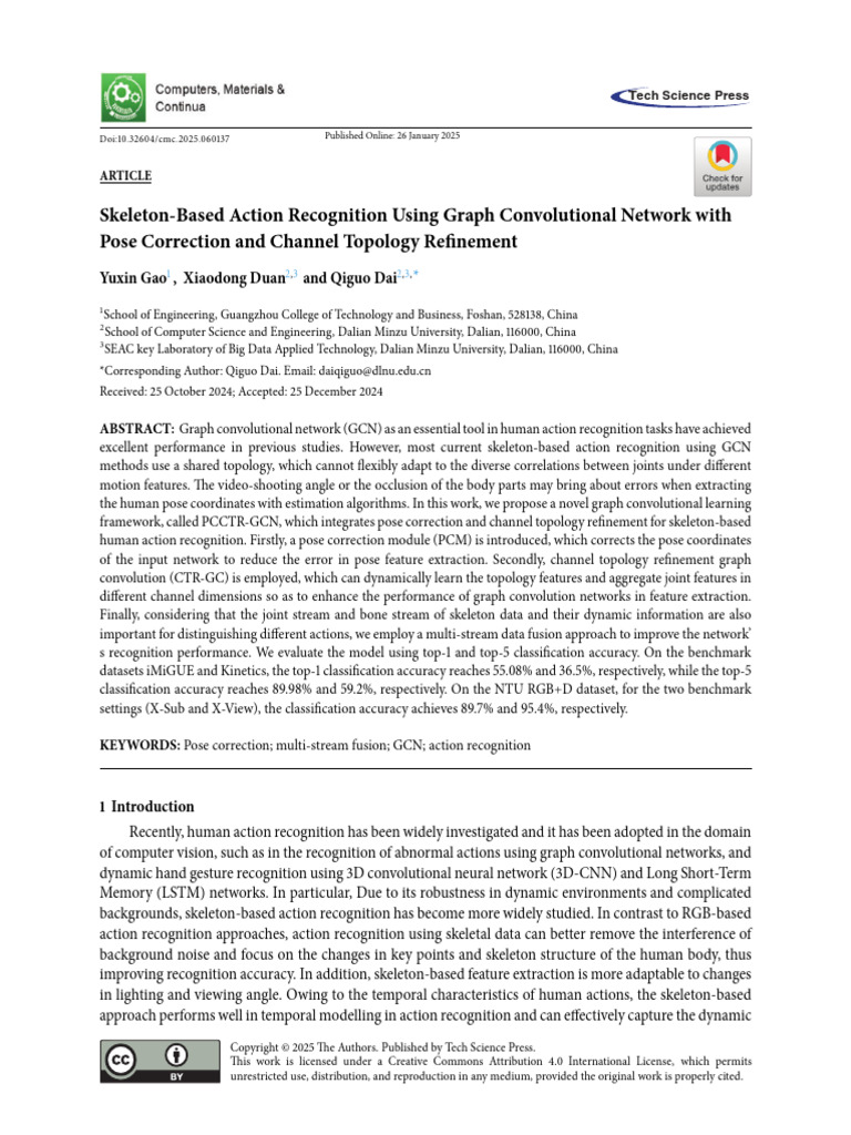Skeleton-Based Action Recognition Using Graph Conv | PDF | Deep ...