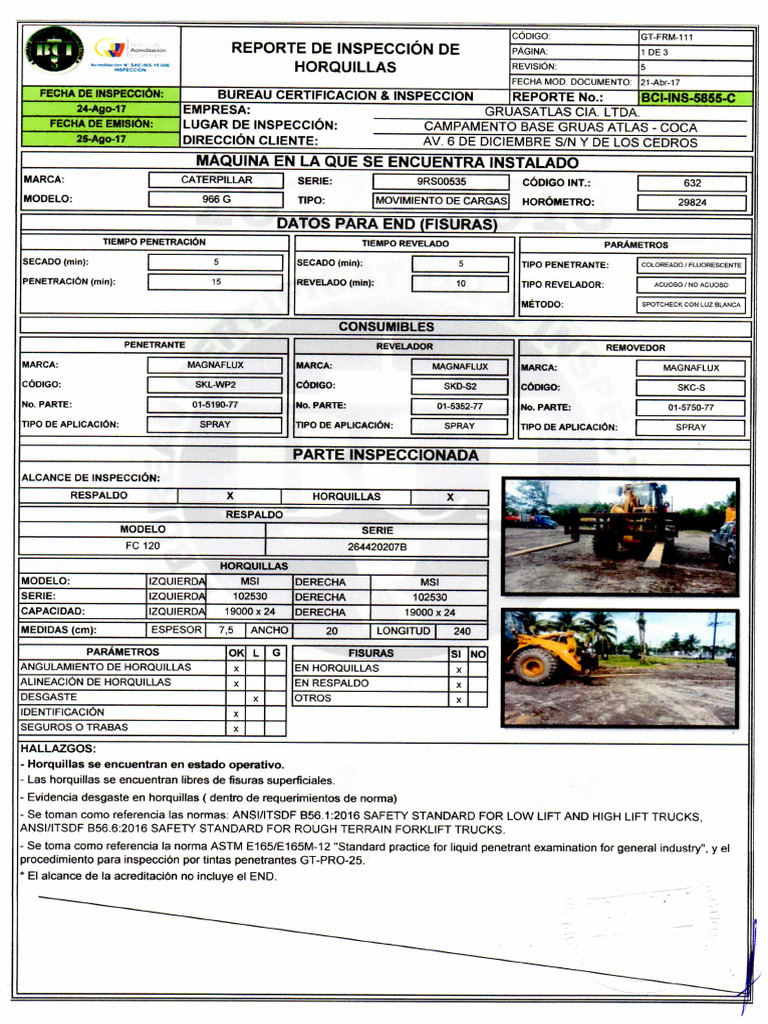 Reporte de Inspeccion | PDF