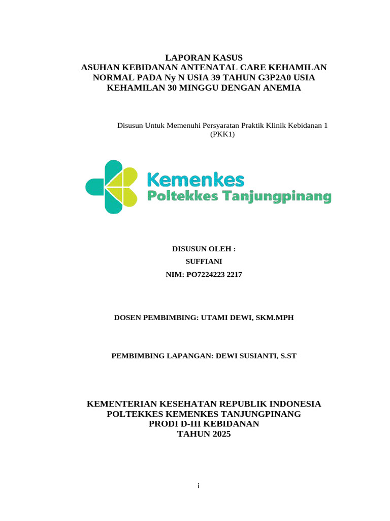 LK Suffiani Anemia NY.N 30 Tahun G3P2A0-1 | PDF
