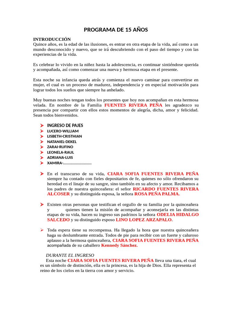 15 Años de Ciara | PDF