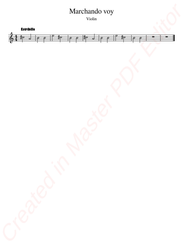 Marchando Voy: Violin Estribillo | PDF