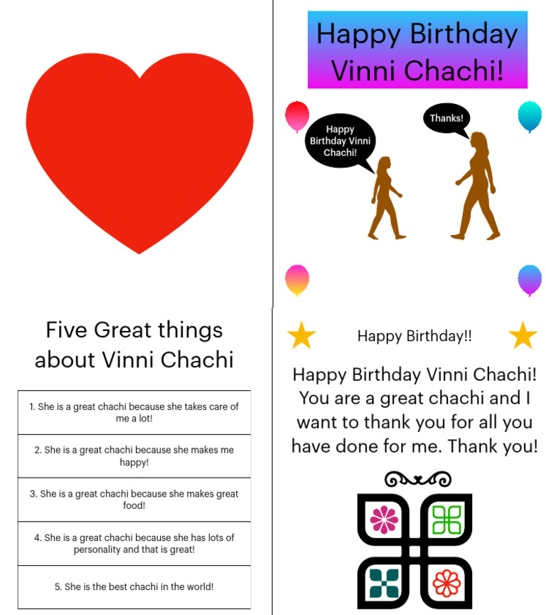 Vinny PDF Chachi's Birthday Card | PDF