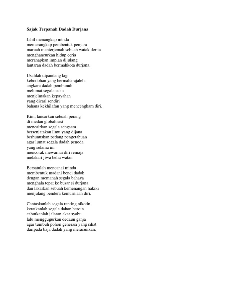 Perangi Dadah: Sajak Inspiratif | PDF