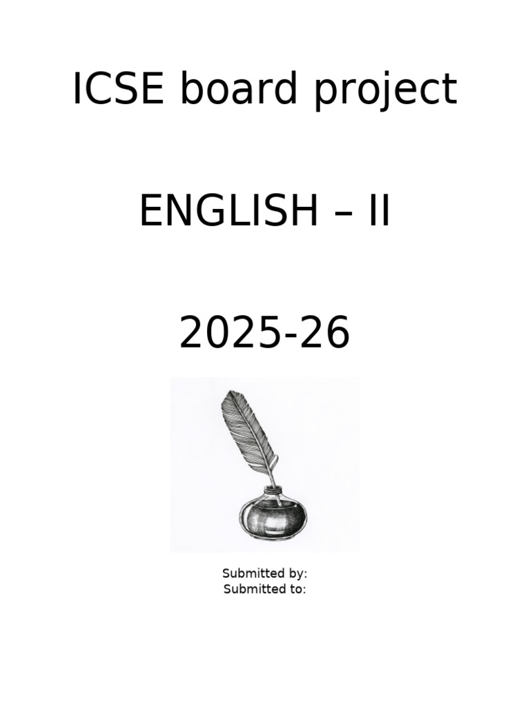 ICSE Board Project Eng II | PDF