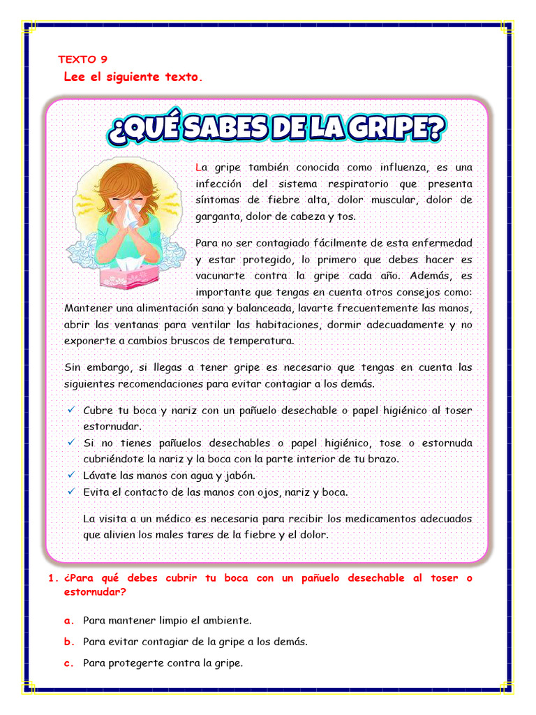 9.¿que Sabes de La Gripe | PDF | Influenza | Enfermedades y trastornos ...