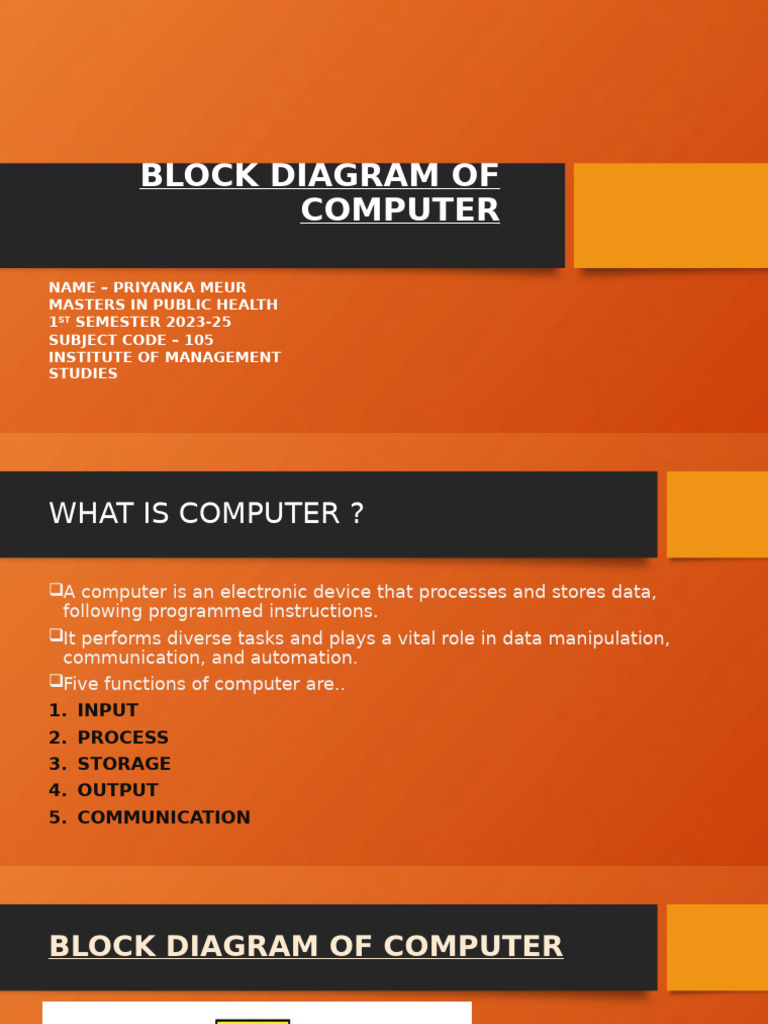 Block Diagram of Computer | PDF | Computer Data Storage | Input/Output