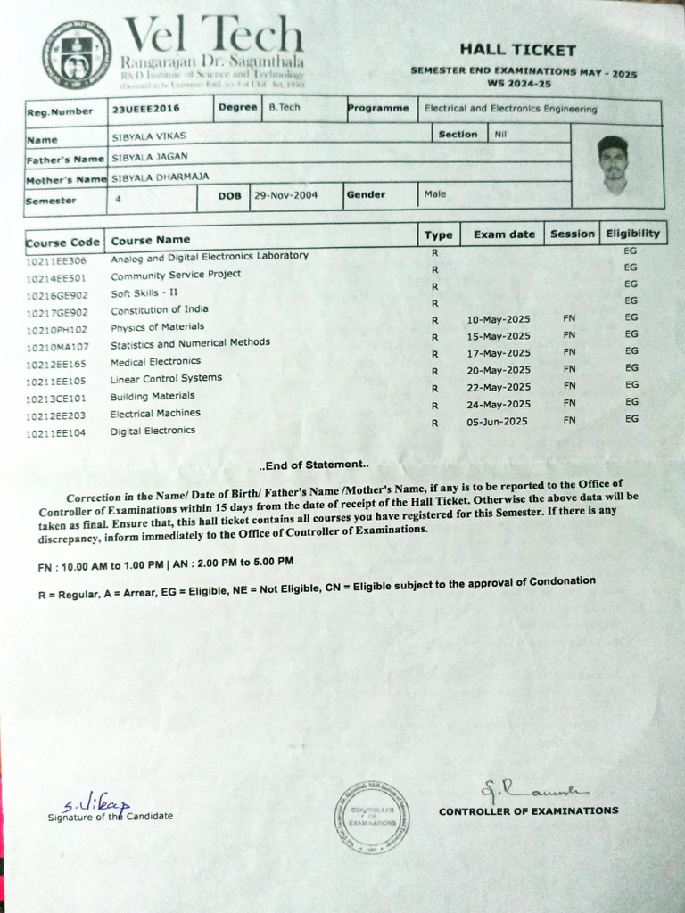 Hall Ticket | PDF