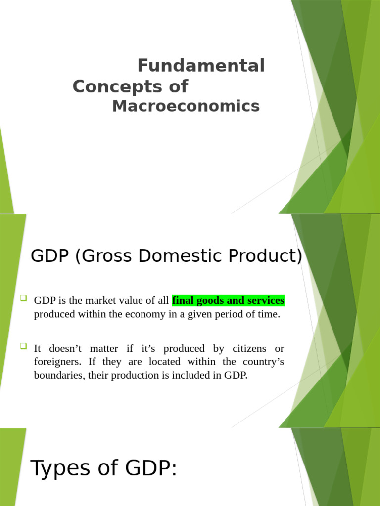 Fundamental Concepts of Macroeconomics | PDF | Gross Domestic Product ...