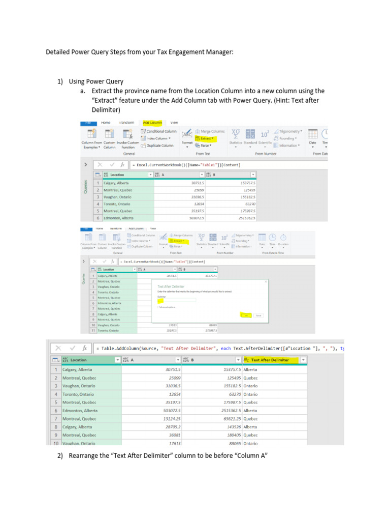 Power Query Steps for Tax Data Analysis | PDF