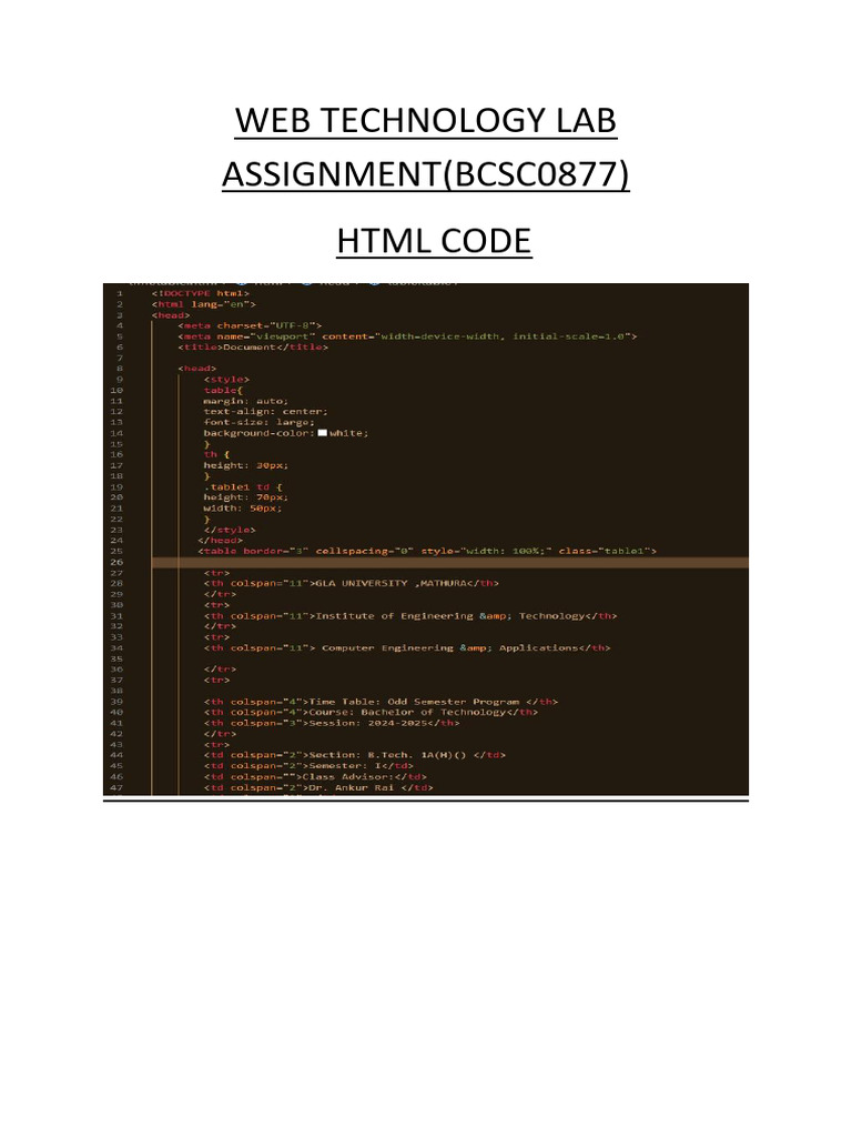 Web Technology Lab Assignment 1 | PDF