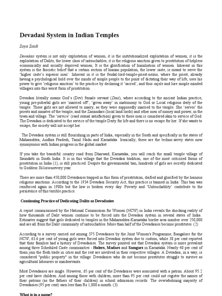 Devadasi System in Indian Temples | PDF | Dalit | Indian Religions