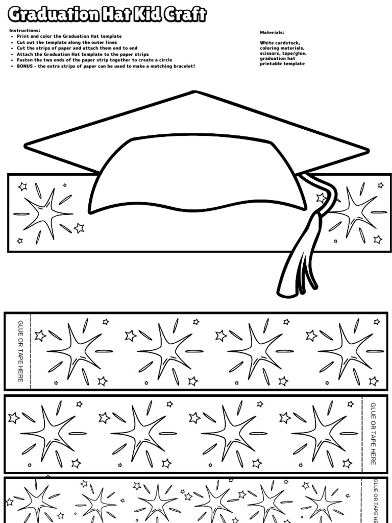 Graduation Hat Printable Kid Craft | PDF