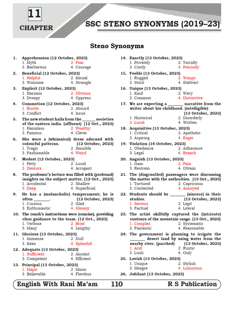 Ant Syn 2019-25 Steno | PDF