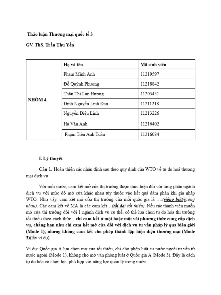 Nhóm 4 - Luật Tmqt | PDF